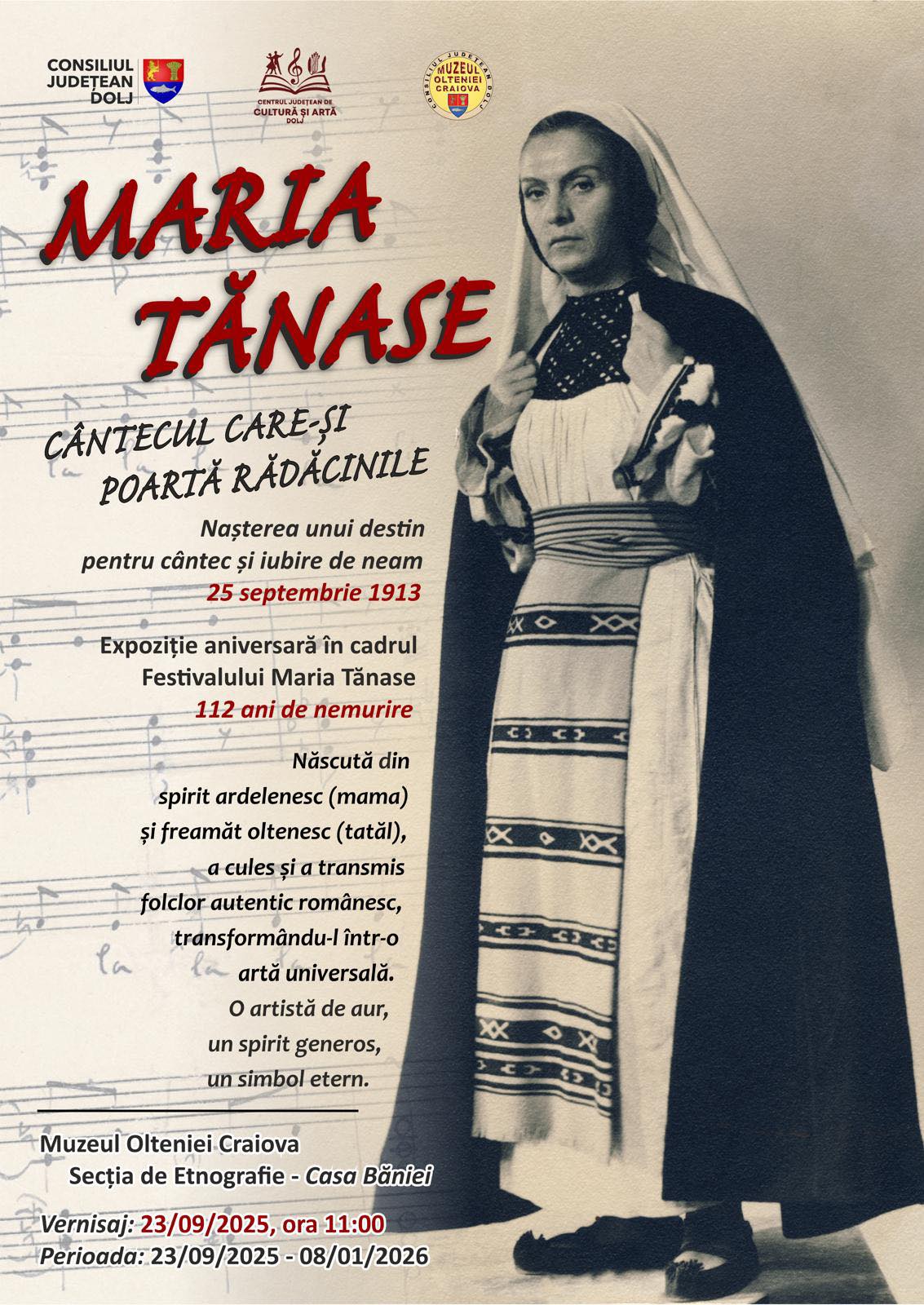 Expoziție „Maria Tănase – Cântecul care-și poartă rădăcinile” - Craiova ...